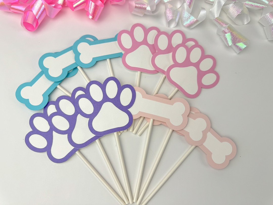 Puppy Party Cupcake Toppers, Dog Birthday Cupcake Toppers, Puppy Patrol ...