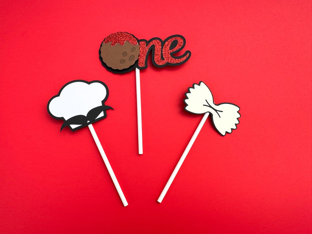 Little Meatball Cupcake Toppers, Italian Birthday Cupcake Toppers, Our ...