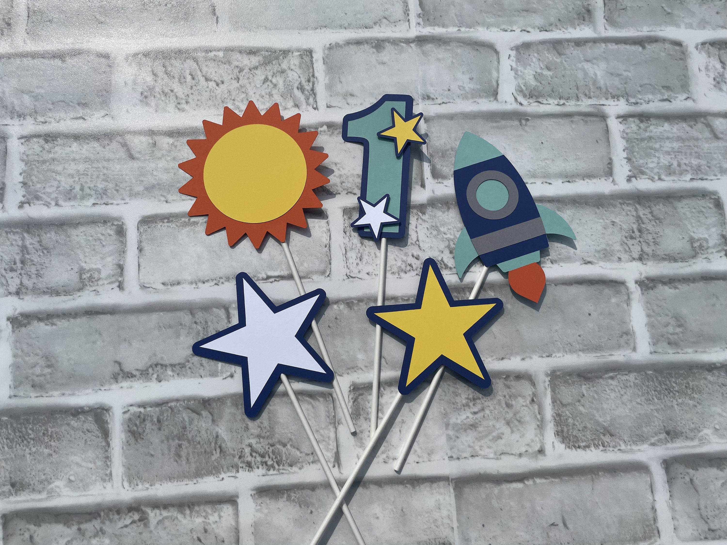 Space Themed Centerpiece Sticks, First Trip Around the Sun Centerpiece ...
