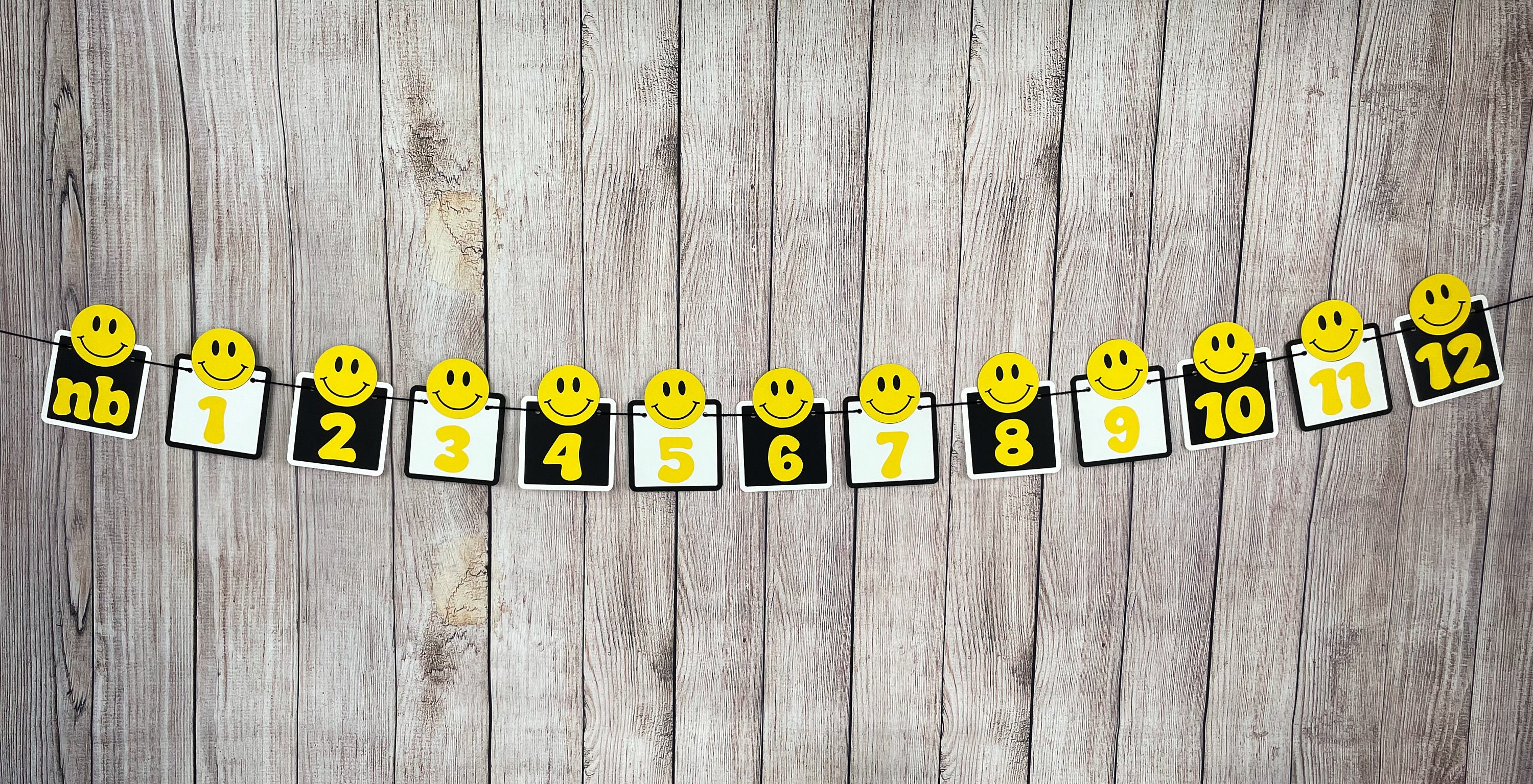 One Happy Dude Photo Banner, Smiley Face Month Photo Banner, First ...