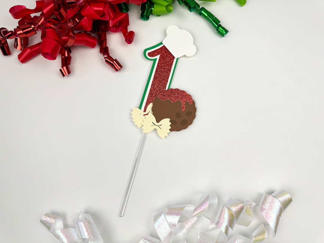 Little Meatball Cake Topper, Our Little Meatball is One Birthday ...