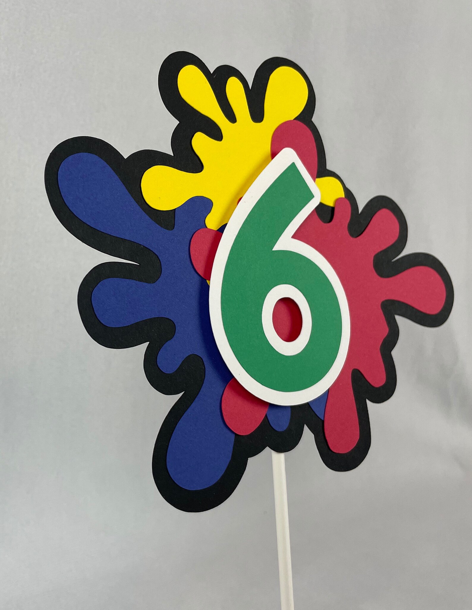 Paint Party Splatter Cake Topper Bright Colors Art Party Cake | Etsy