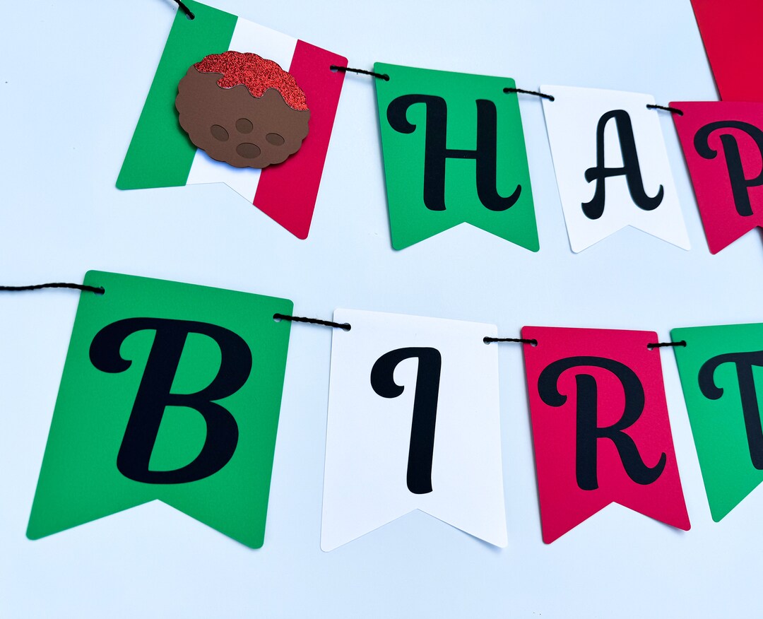 Italian Meatball Birthday Banner, Our Little Meatball is One First ...