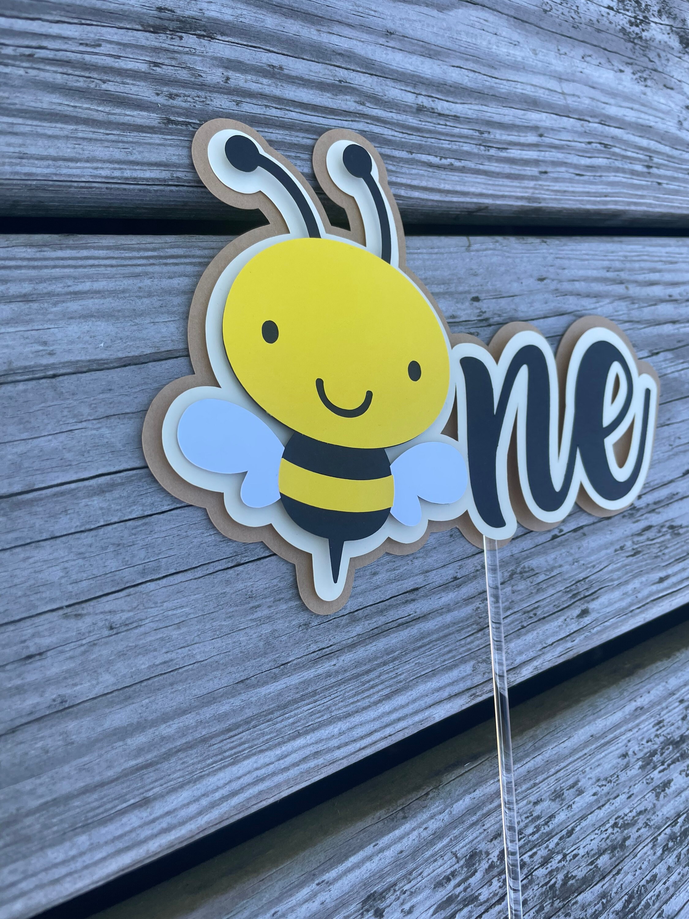 Bee Cake Topper, Fun to Bee One, Happy Bee Day Decor, Bumble Bee Cake ...