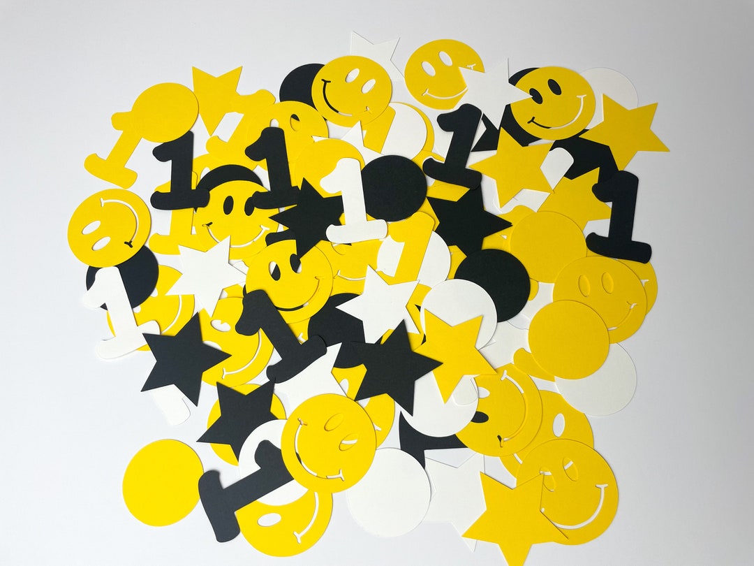 One Happy Dude Confetti, Smiley Face Birthday Confetti, Two Cool ...