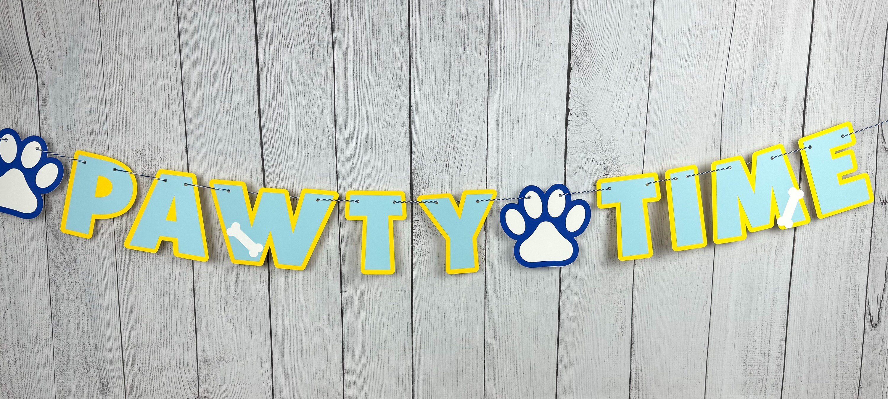 It’s Pawty Time Puppy Dog Birthday Banner, Puppy Patrol Theme Birthday ...