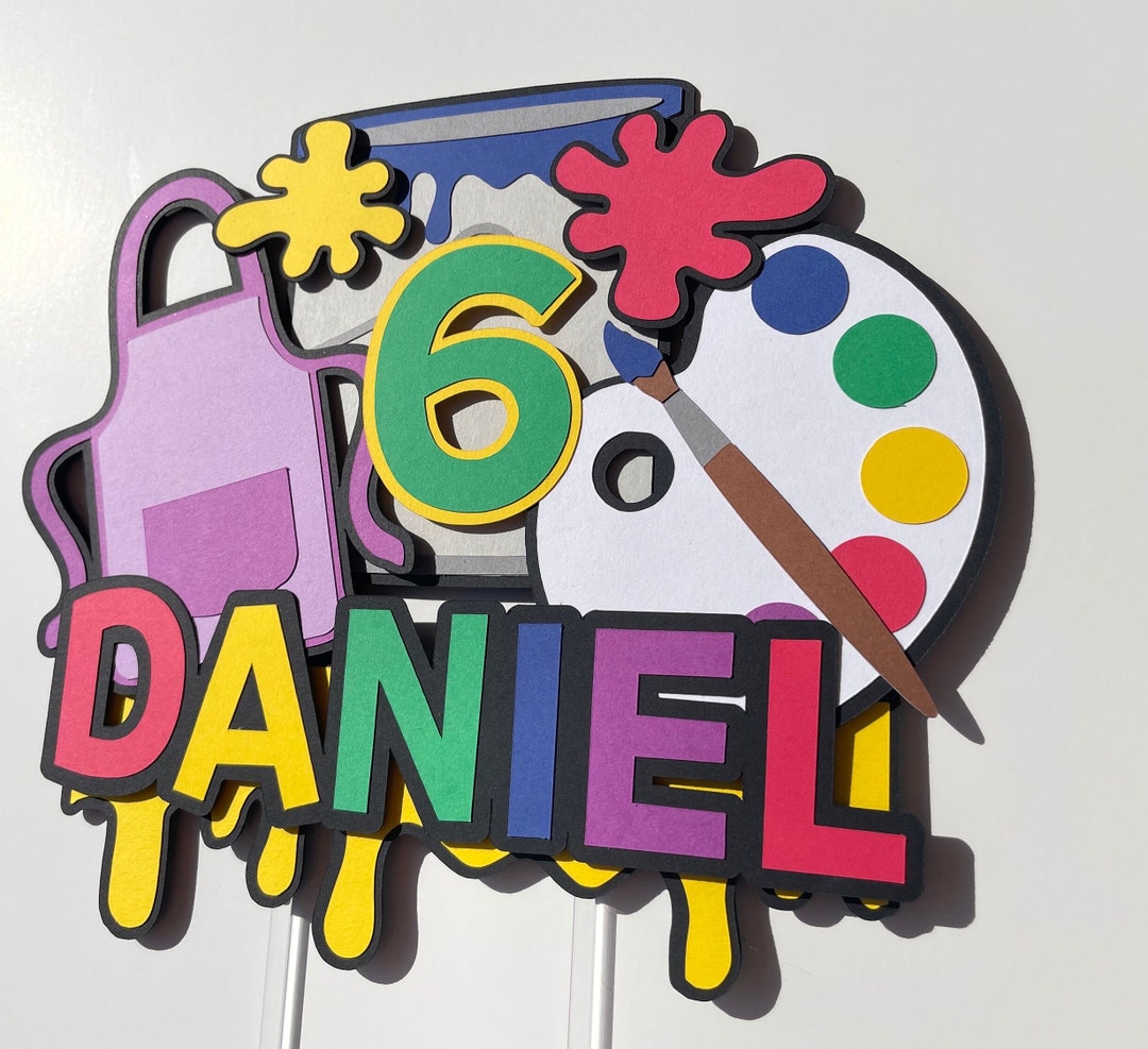 Painting Party Cake Topper Art Party Cake Topper Paint Night - Etsy