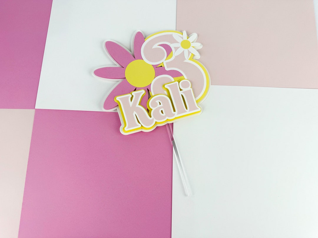 Custom Flower Daisy Birthday Cake Topper, Groovy One Birthday Cake ...