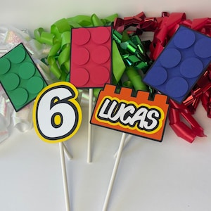 Building Block Cupcake Toppers, Building Brick Cupcake Topper, Block ...