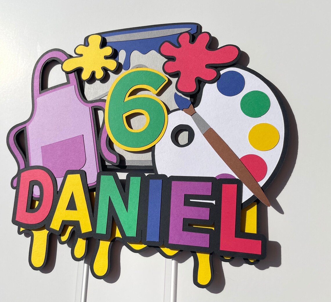 Painting Party Cake Topper, Art Party Cake Topper, Paint Night ...