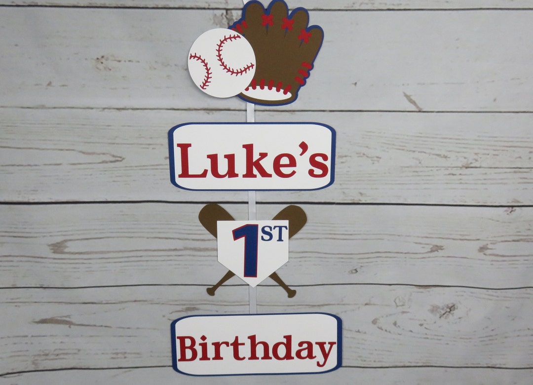 Baseball Birthday Door Sign Banner, Name Birthday Sign, Baseball Banner ...