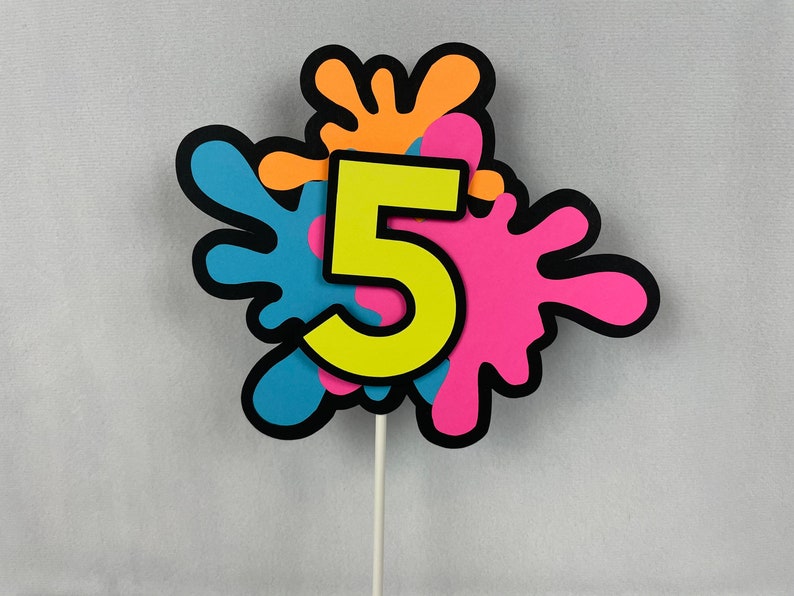 Slime Cake Topper, Paint Party Splatter Cake Topper Bright Colors, Art ...
