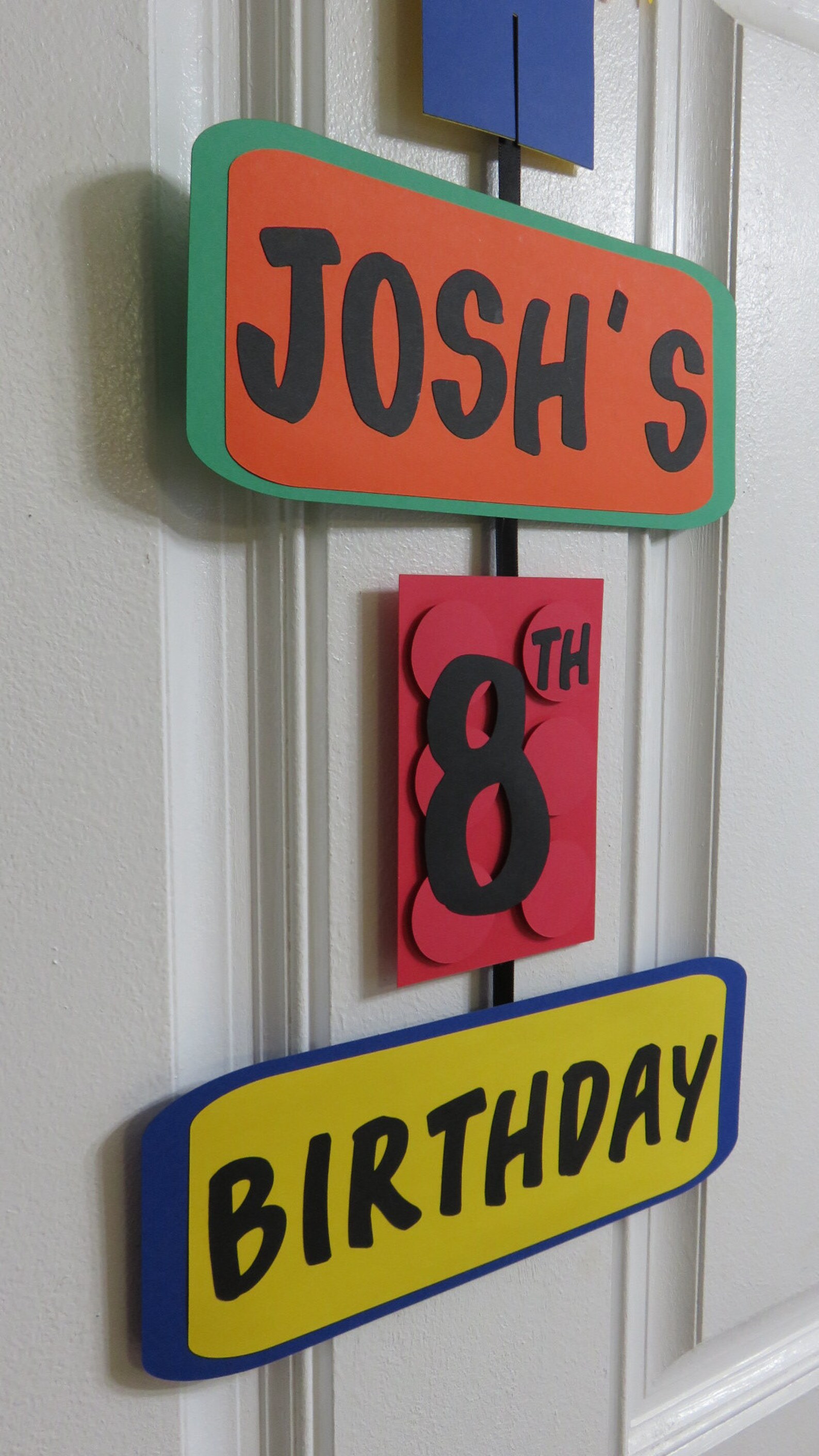 Building Block Birthday Door Sign Block Birthday Party | Etsy