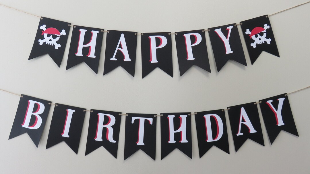 Pirate Birthday Banner, Pirate Party, Birthday Party, Party Decorations ...