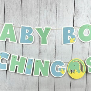 Hatching Soon Dinosaur Baby Shower Banner, Baby Boy Dinosaur Baby ...