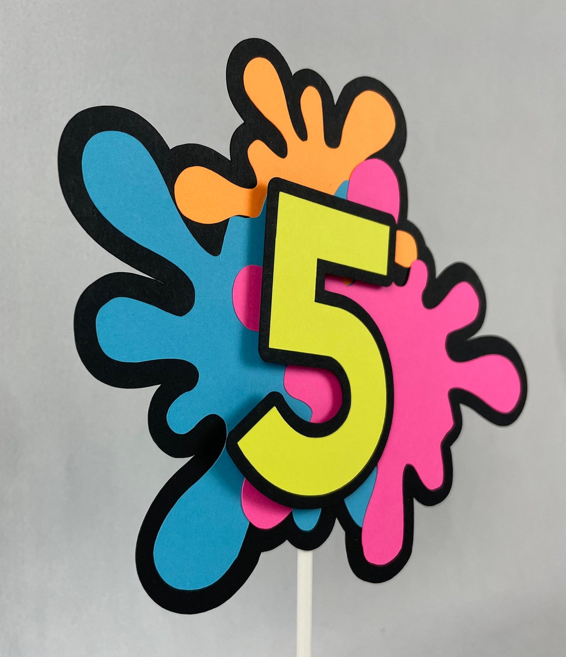 Slime Cake Topper Paint Party Splatter Cake Topper Bright - Etsy