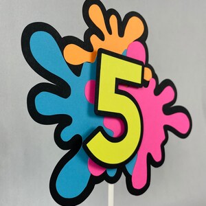 Slime Cake Topper, Paint Party Splatter Cake Topper Bright Colors, Art ...