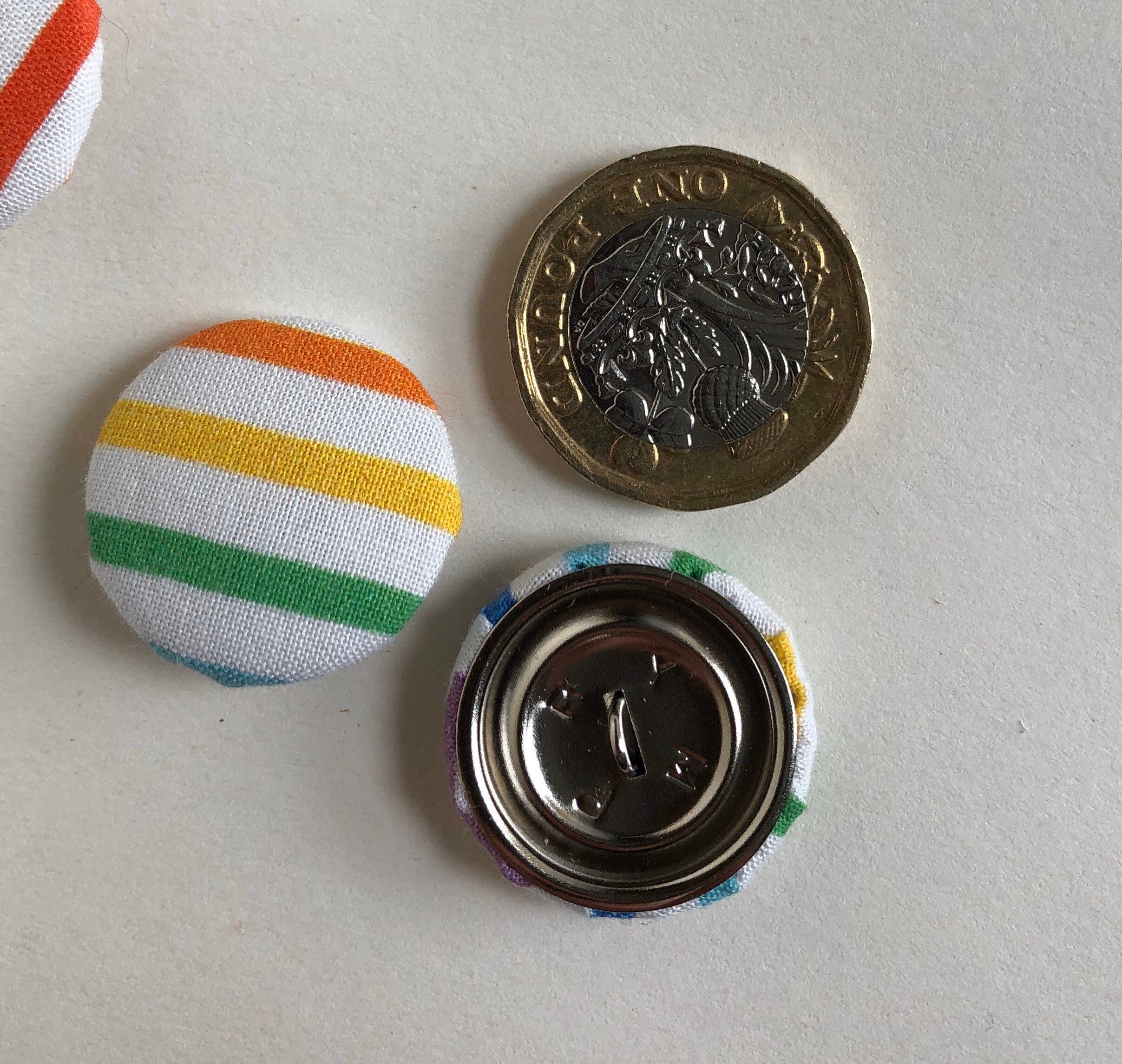 Rainbow Buttons Set 23mm Buttons Fabric Covered Buttons - Etsy UK