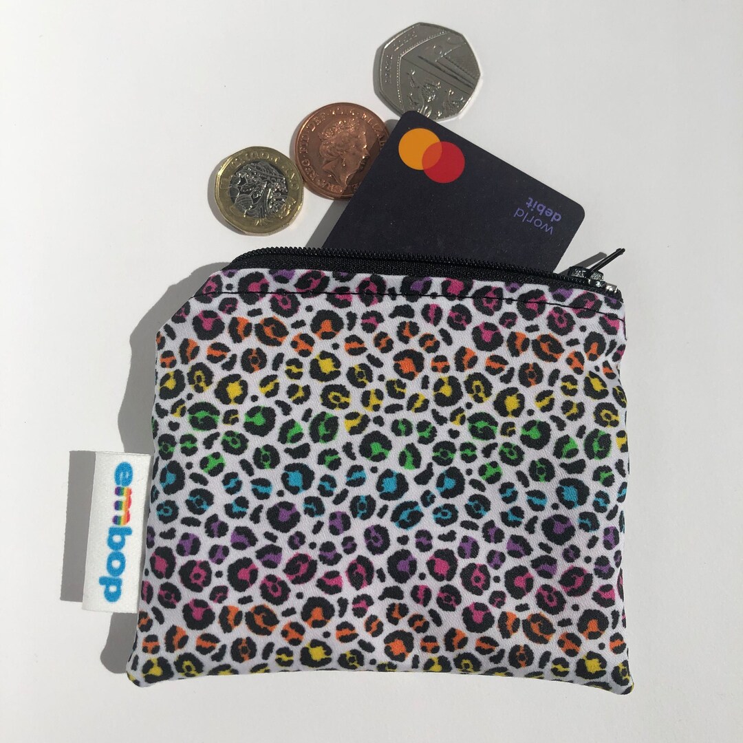 Leopard Print Purse, Rainbow Purse, Animal Print Purse, Organic Cotton ...