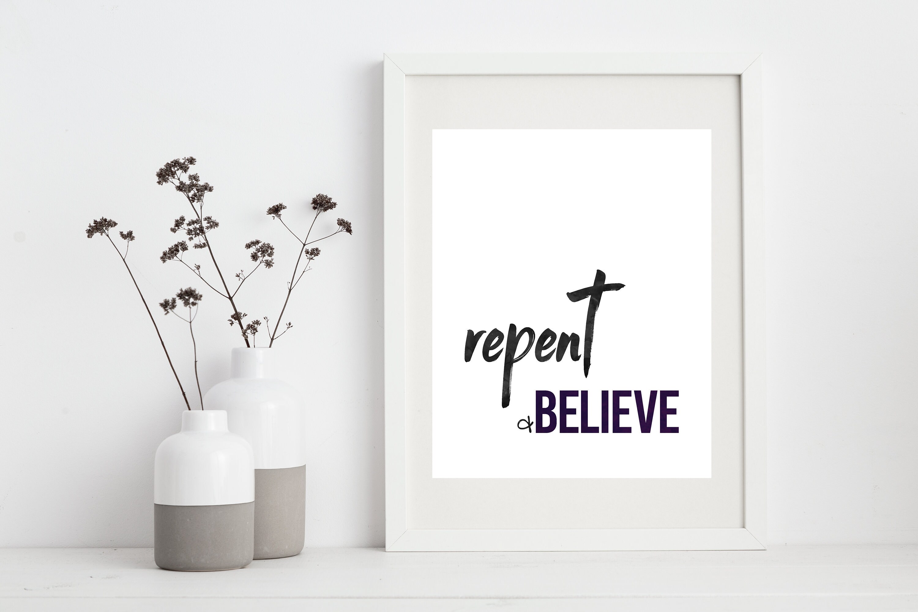 Repent & Believe Lent Printable - Etsy