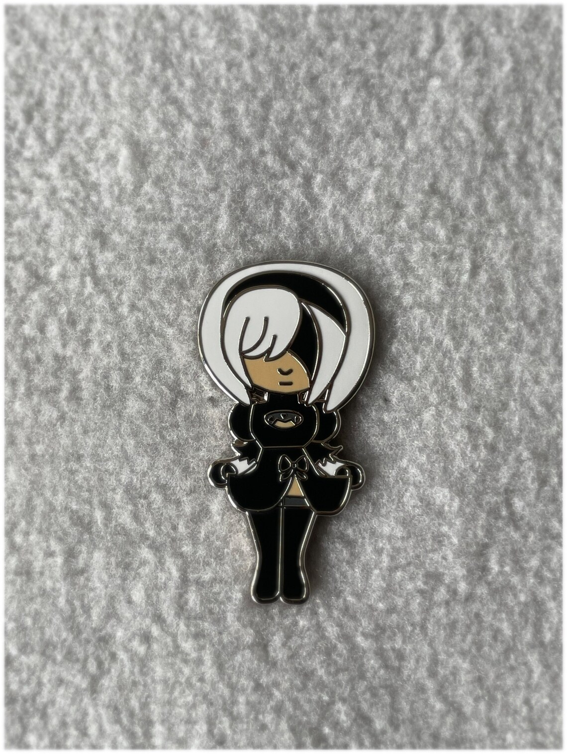 Goth Bot Enamel Pins Geek Gamer Nerd Emo Black Grey Android Fantasy ...