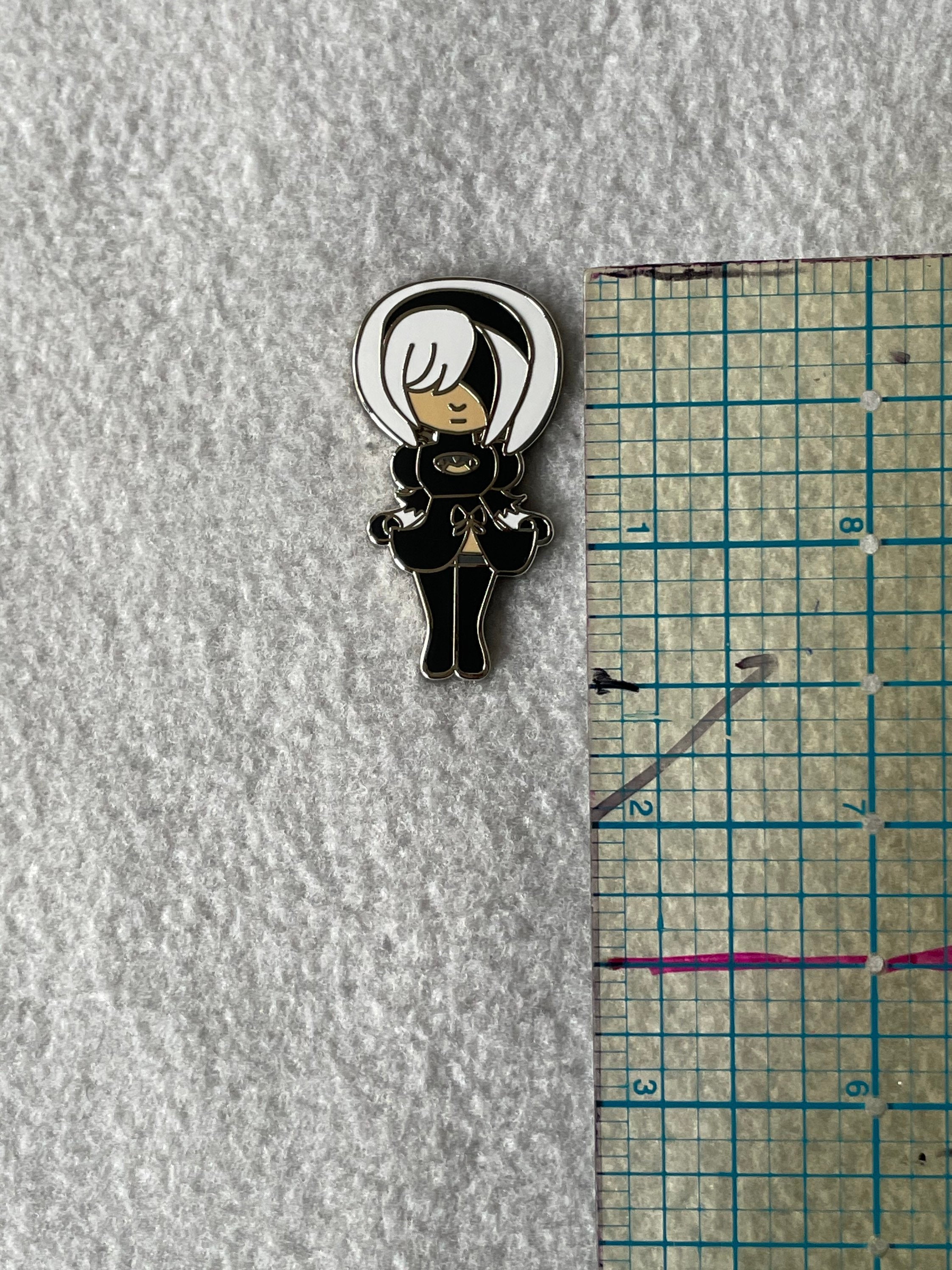 Goth Bot Enamel Pins Geek Gamer Nerd Emo Black Grey Android Fantasy ...