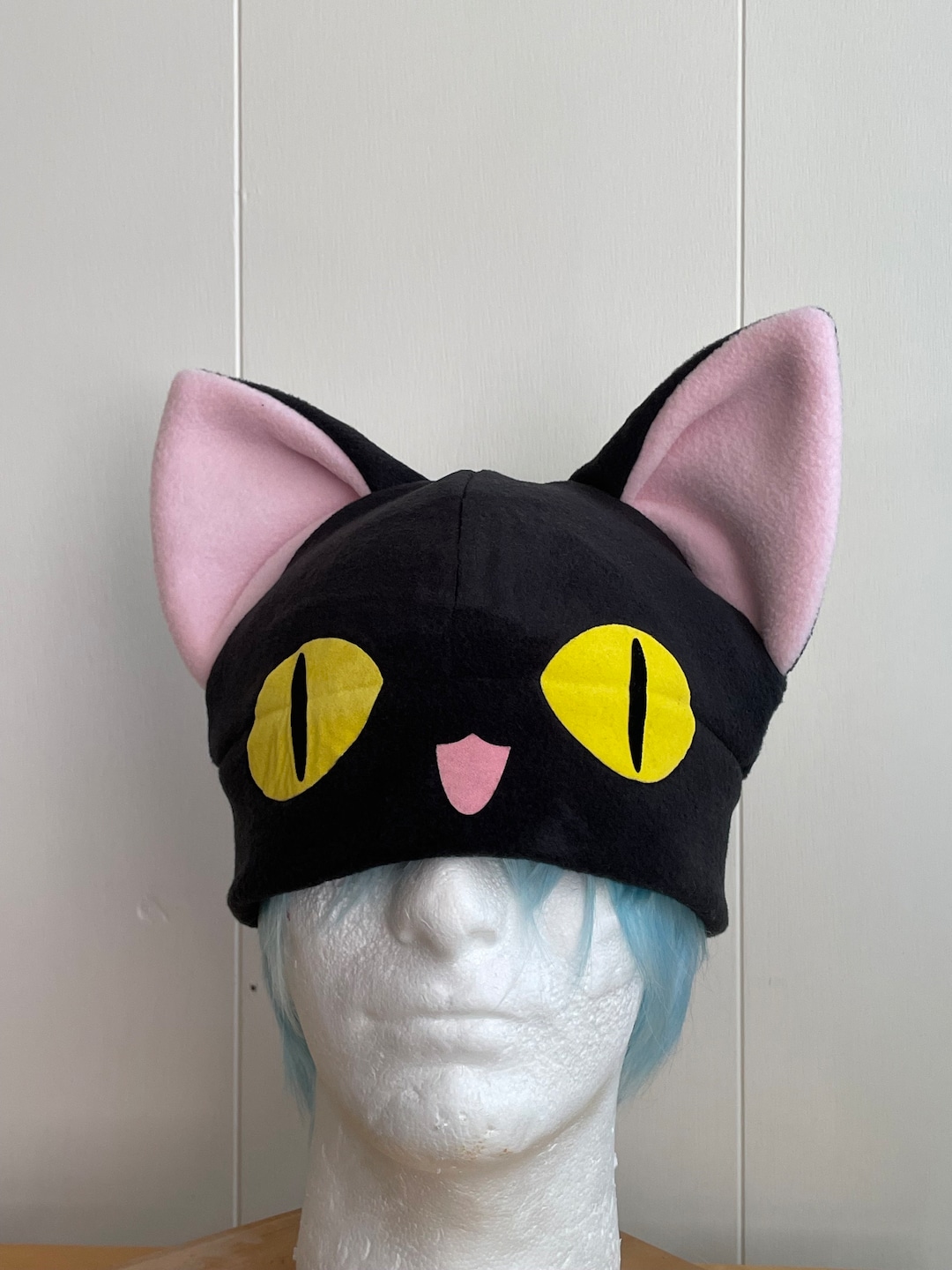 Handmade Black Cat Fleece Hat, Anime Inspired - Etsy
