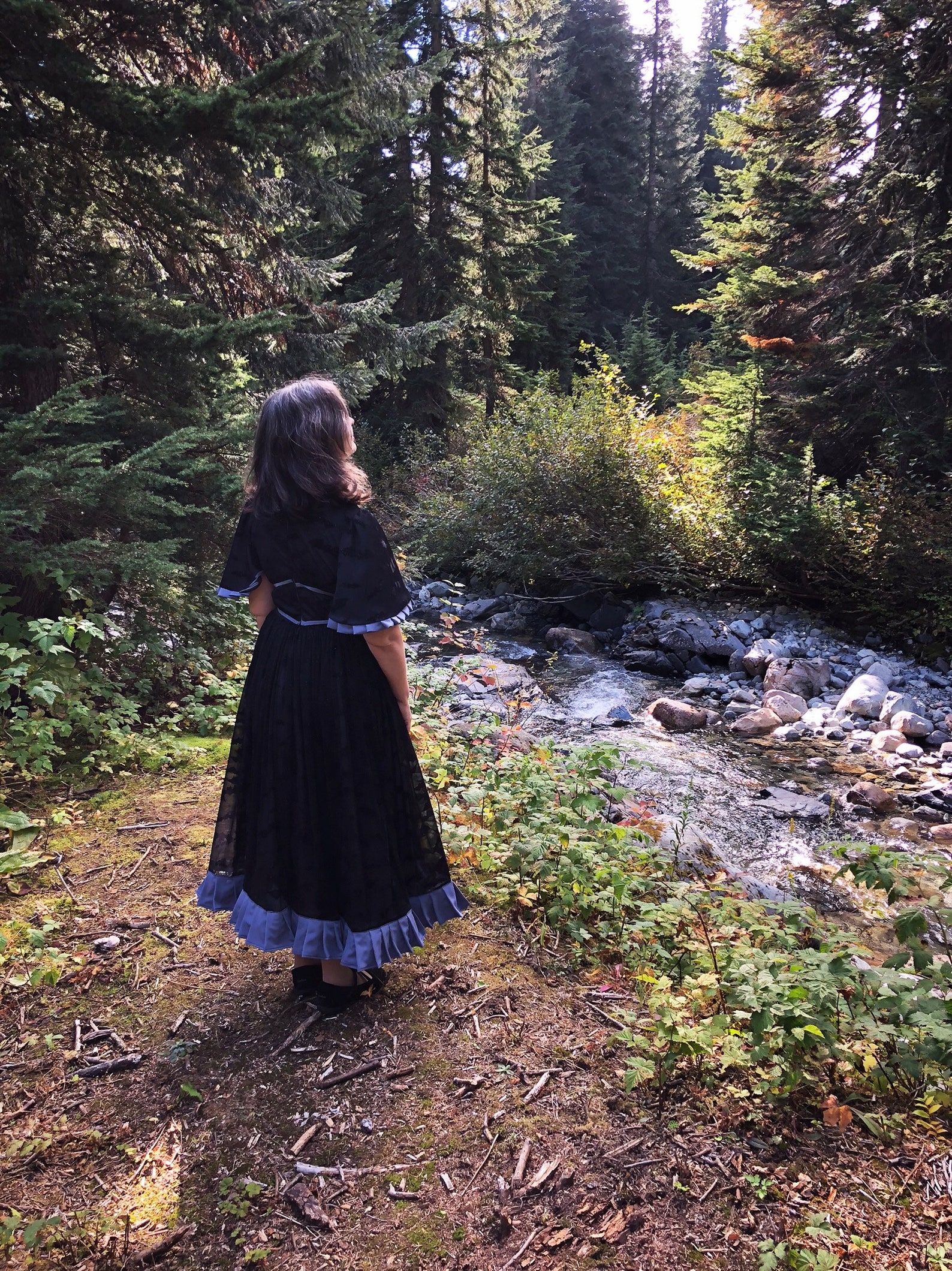 Black Bat Dress With Grey Gothic Halloween Handmade Vintage V Neck ...