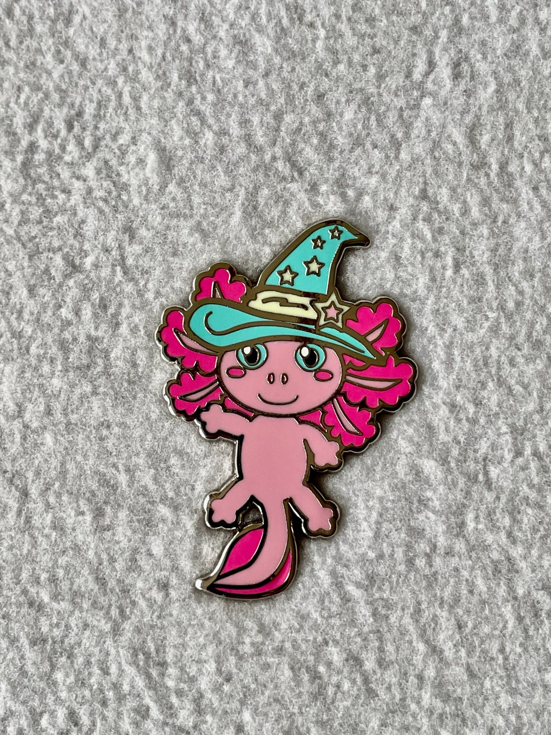 Pink Wizard Magic Axolotl Rpg Dungeon Enamel Pin Fantasy Geek Nerd Roll ...