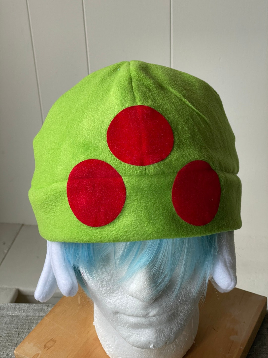 Green Head Biting Parasite Space Monster With 3 Red Eyes. Cozy Handmade ...