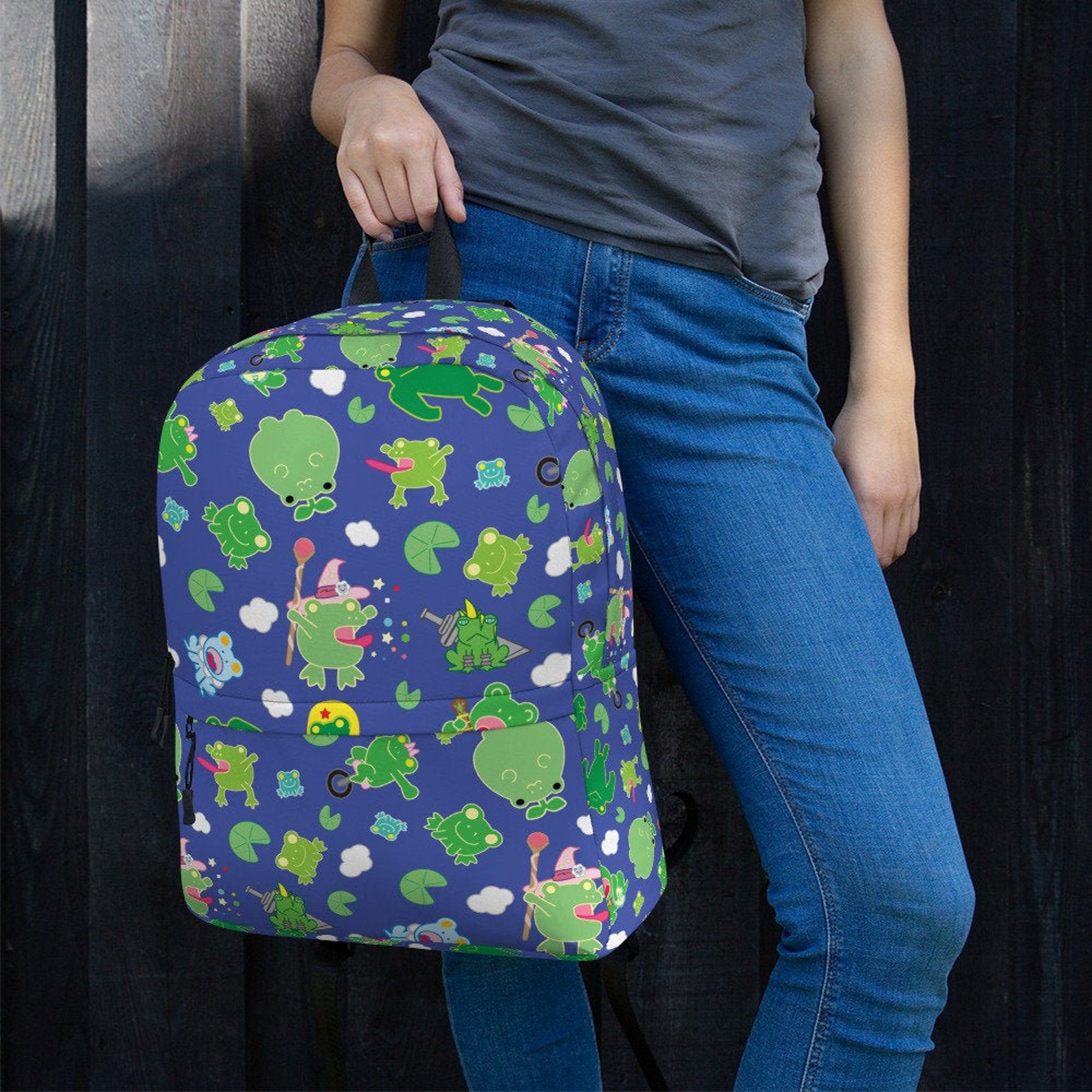 Blue Green Frog Backpack - Etsy