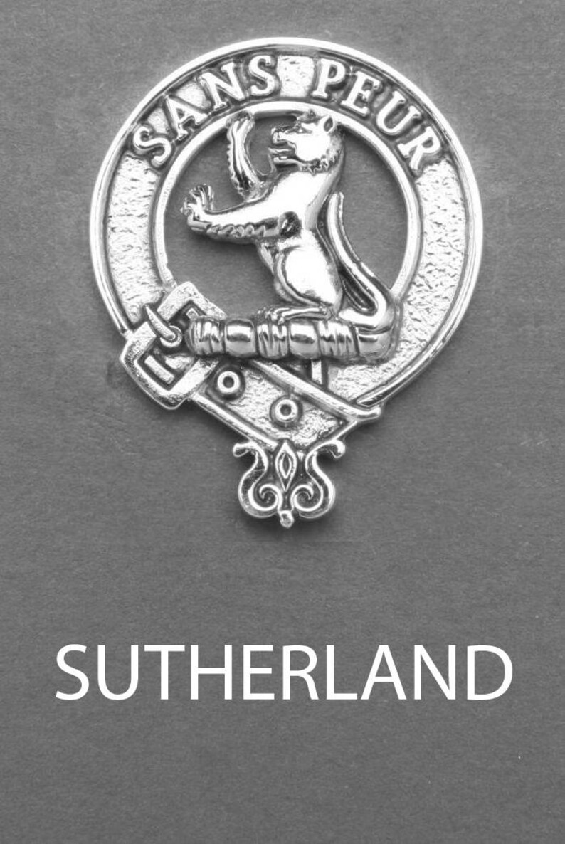 Clan Sutherland Brooch in Solid Sterling Silver - Etsy UK
