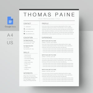 Google Docs Resume Template. Simple Resume Template Google Docs and CV ...