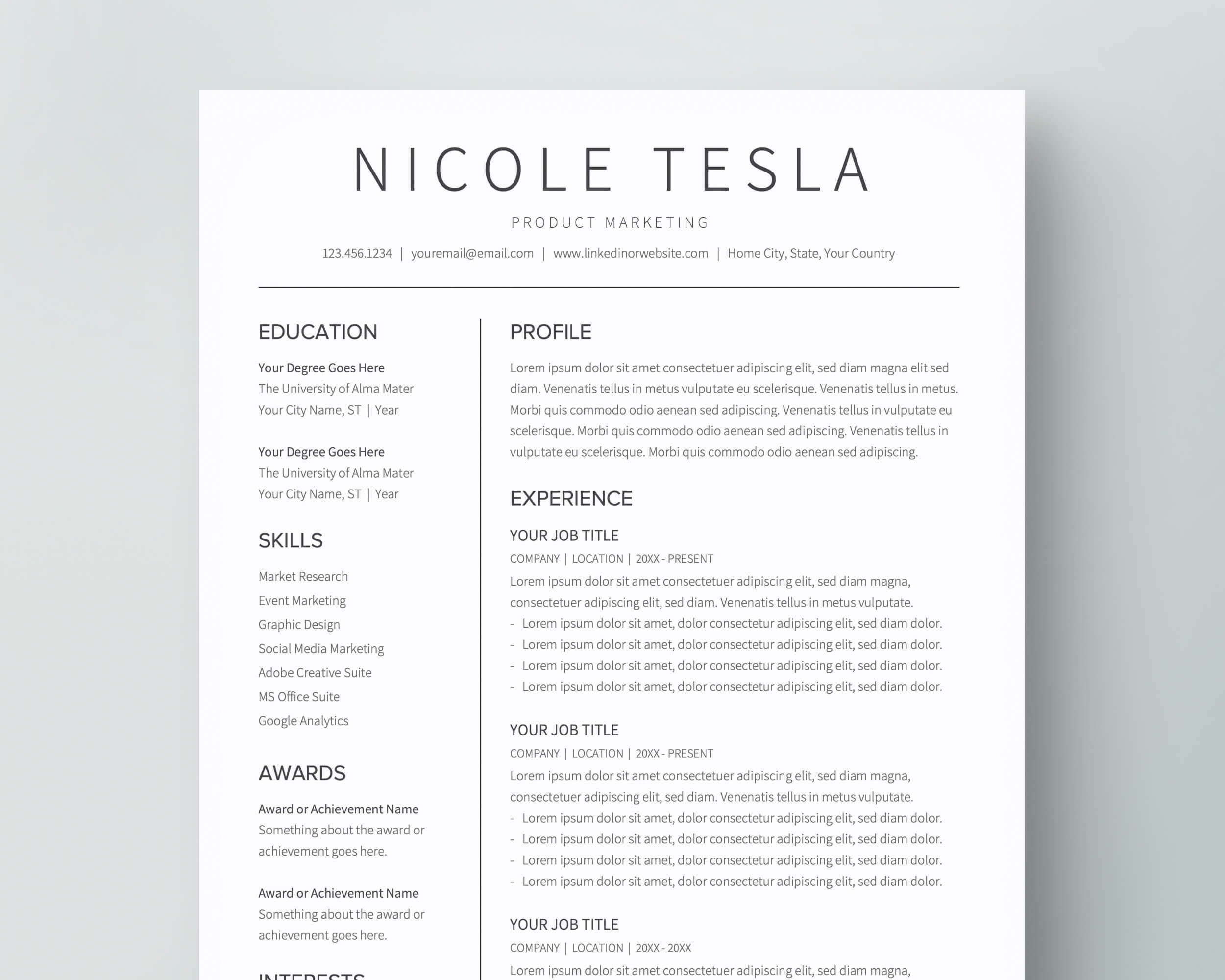 Google Docs Resume Template. Simple Resume Template Google Docs and CV ...