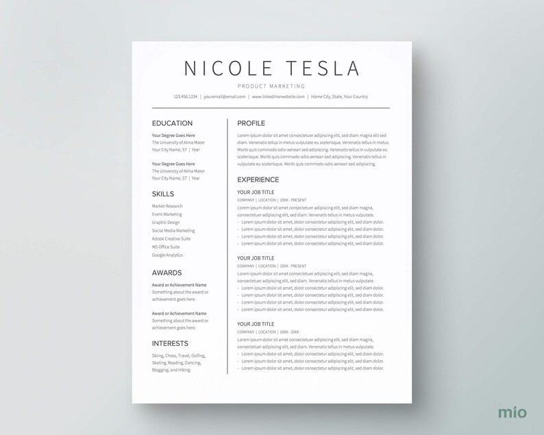 Google Docs Resume Template. Simple Resume Template Google Docs and CV ...