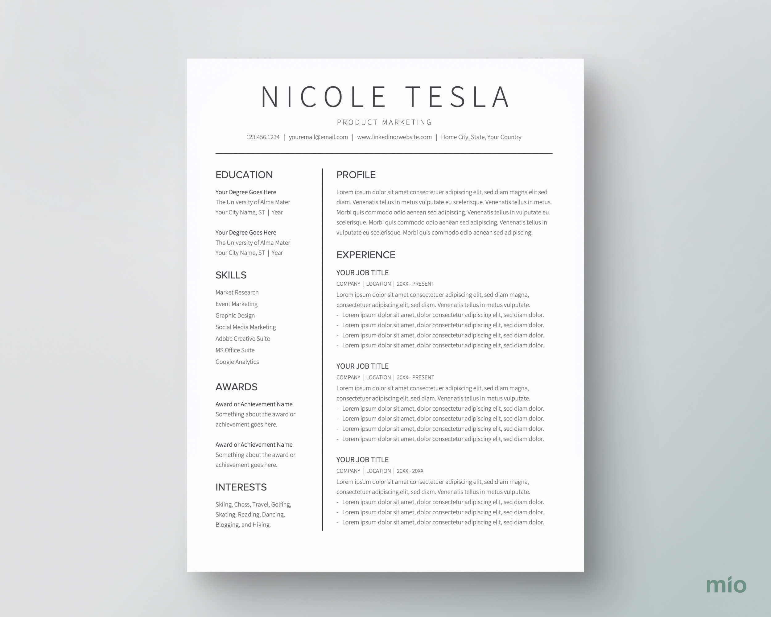 Google Docs Resume Template. Simple Resume Template Google Docs and CV ...