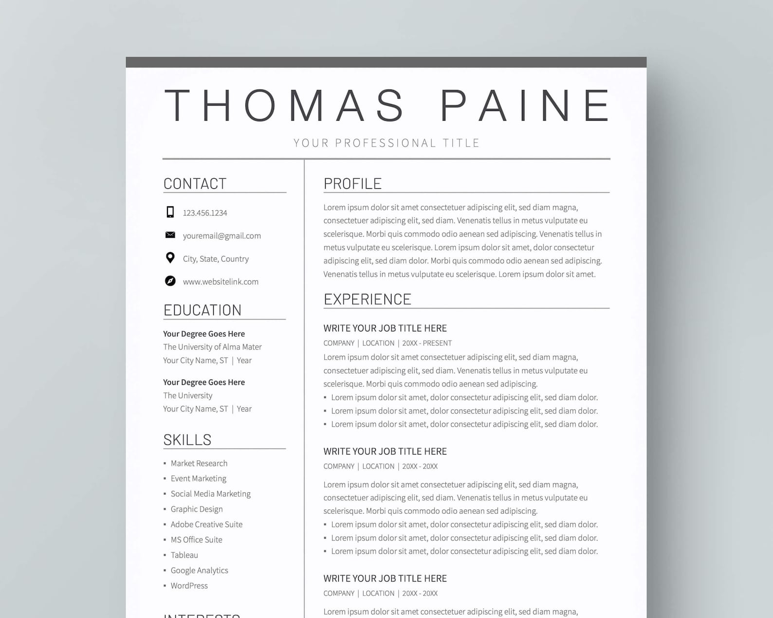 Google Docs Resume Template. Simple Resume Template Google Docs and CV ...