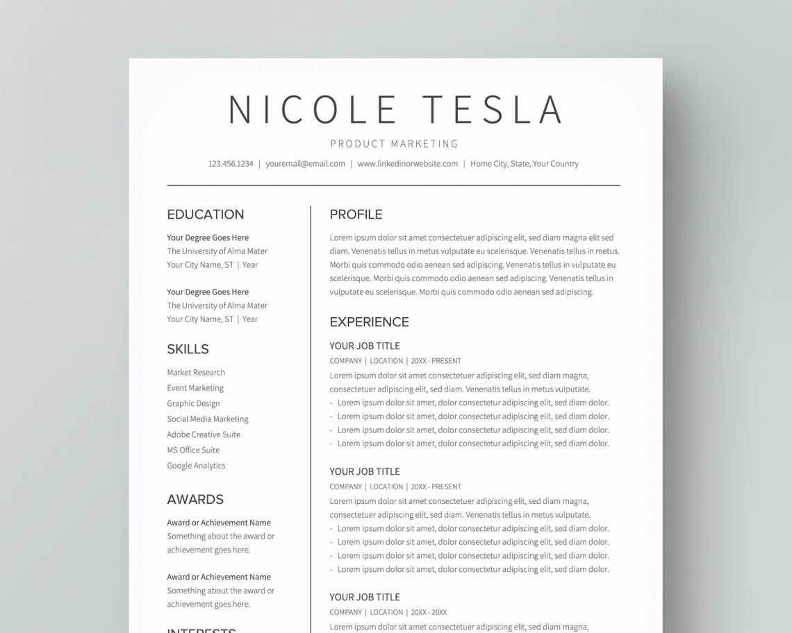 Google Docs Resume Template. Simple Resume Template Google Docs and CV ...