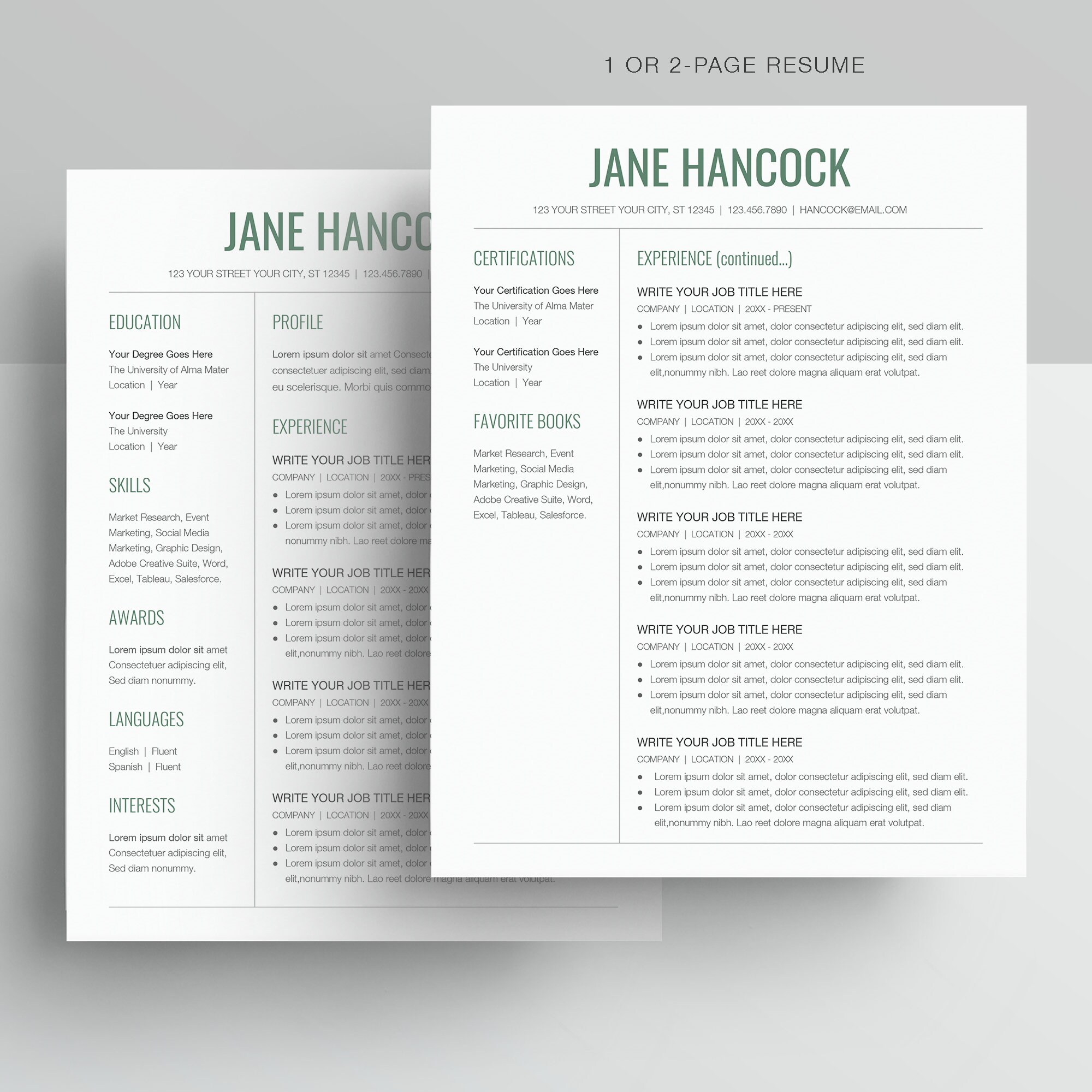 Google Docs Resume Template. Simple Resume Template Google - Etsy