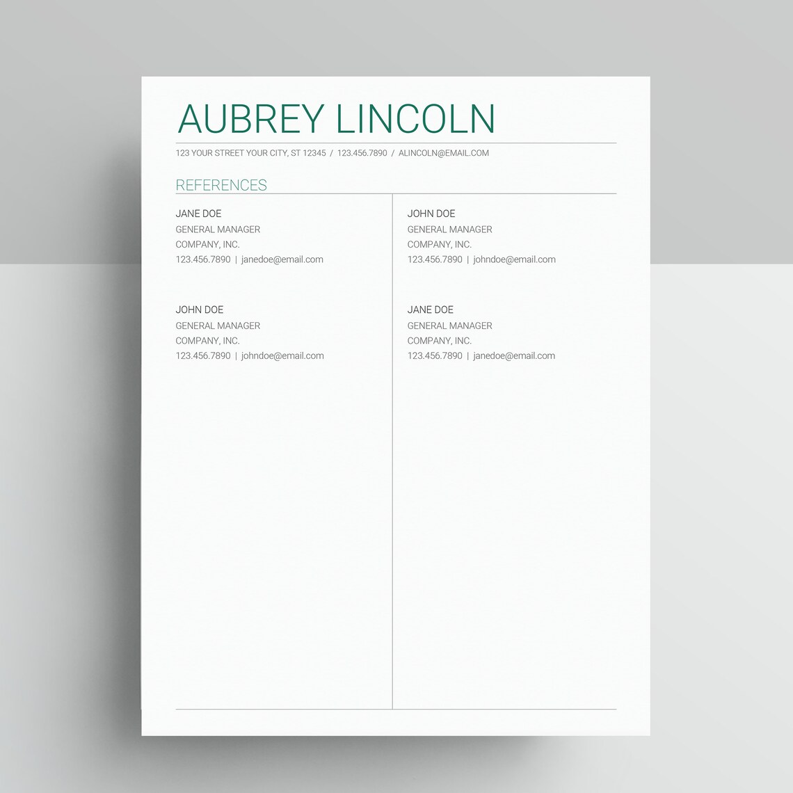 Google Docs Resume Template. Simple Resume Template Google - Etsy