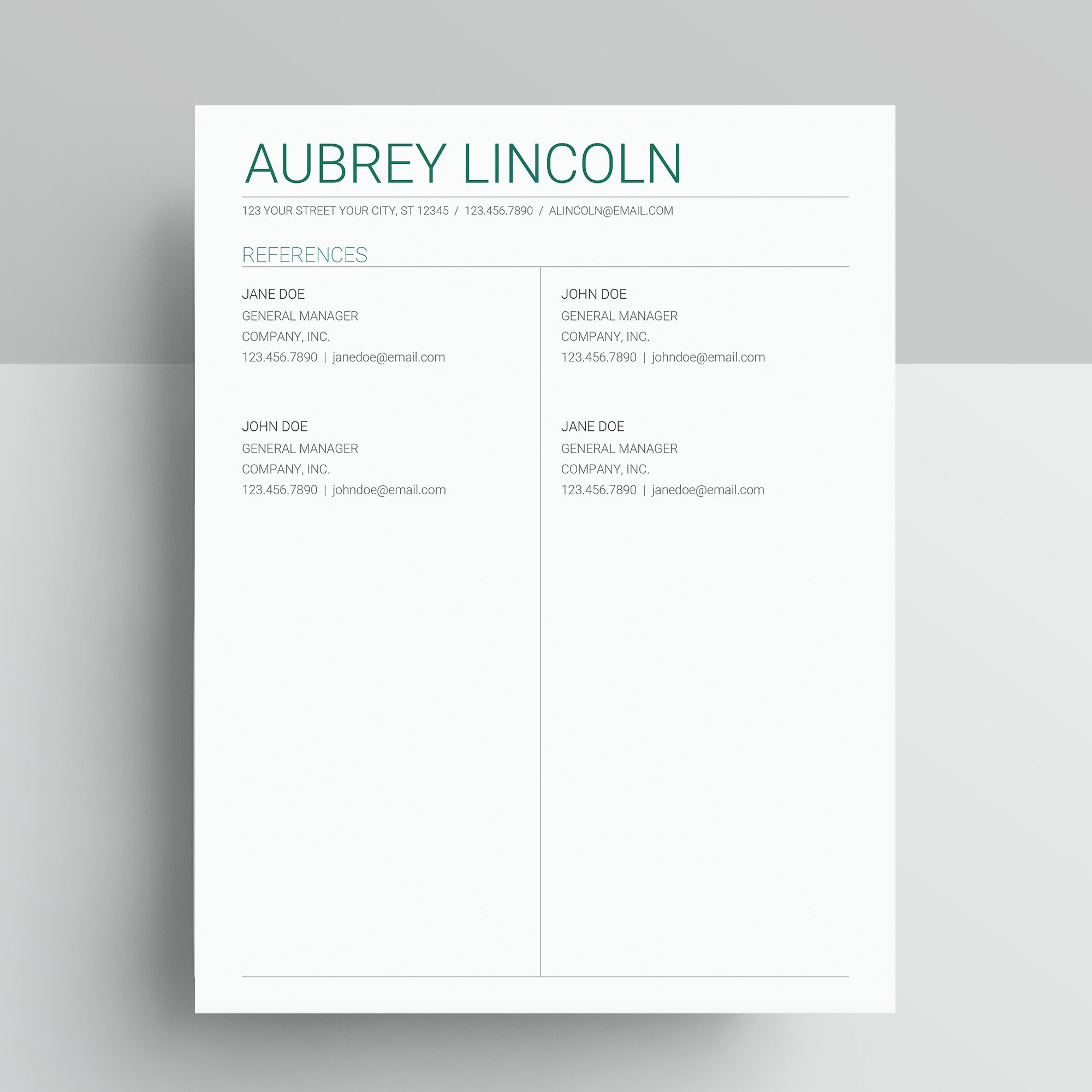 Google Docs Resume Template. Simple Resume Template Google - Etsy