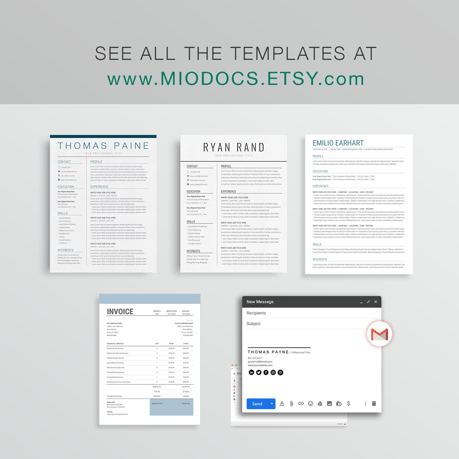 Google Docs Resume Template. Simple Resume Template Google - Etsy