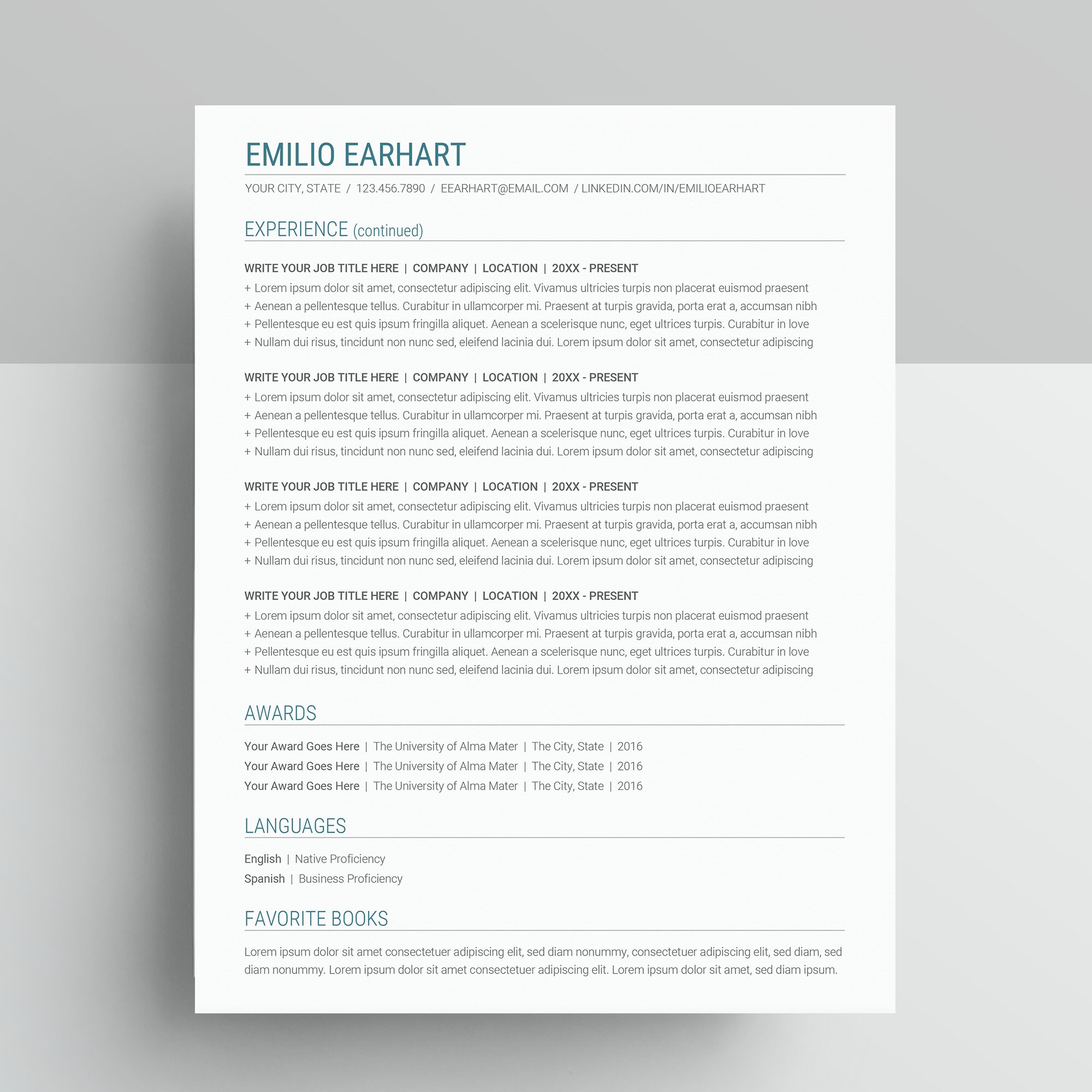 Google Docs Resume Template. Simple Resume Template Google - Etsy