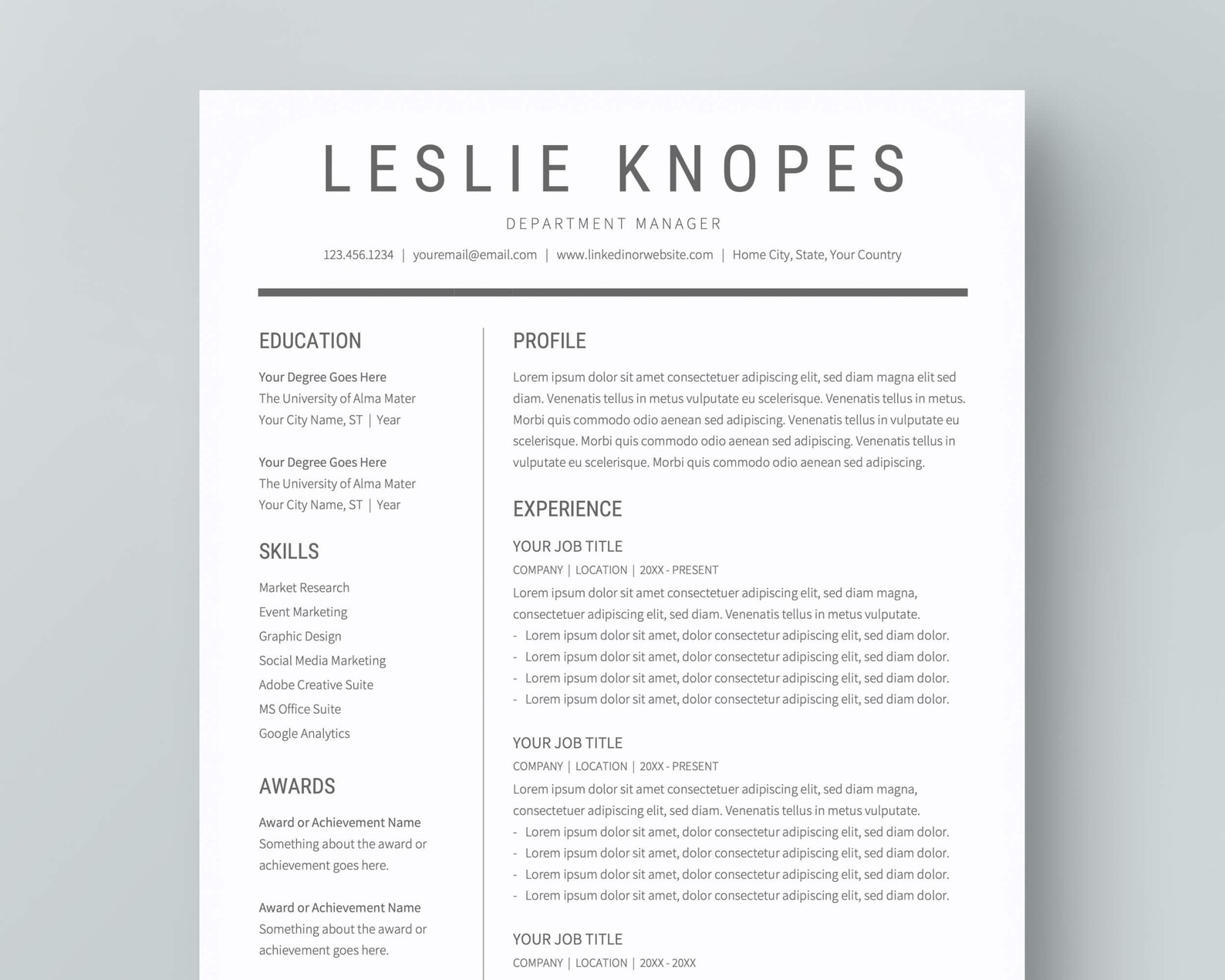 Google Docs Resume Template. Simple Resume Template Google Docs and CV ...