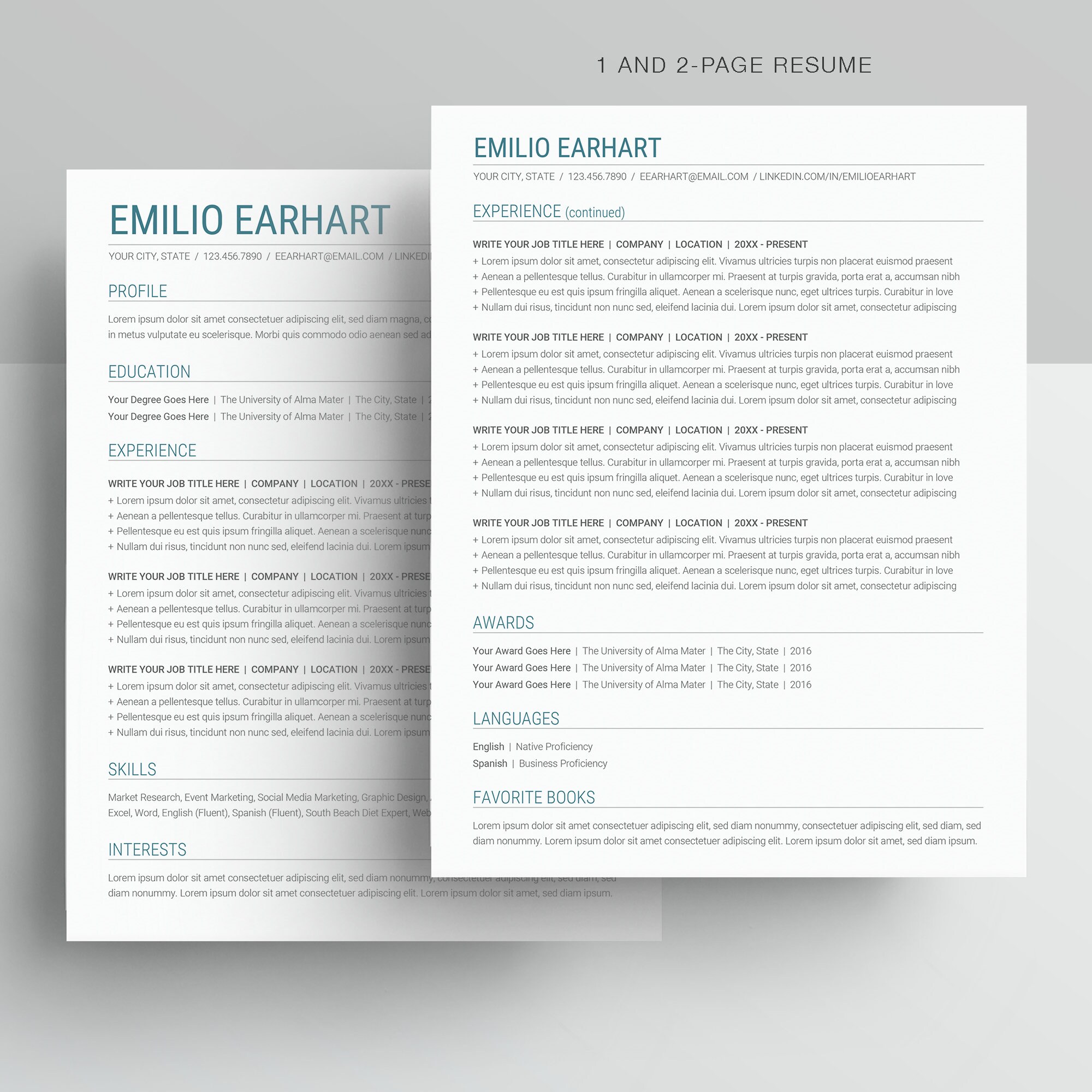 Google Docs Resume Template. Simple Resume Template Google - Etsy