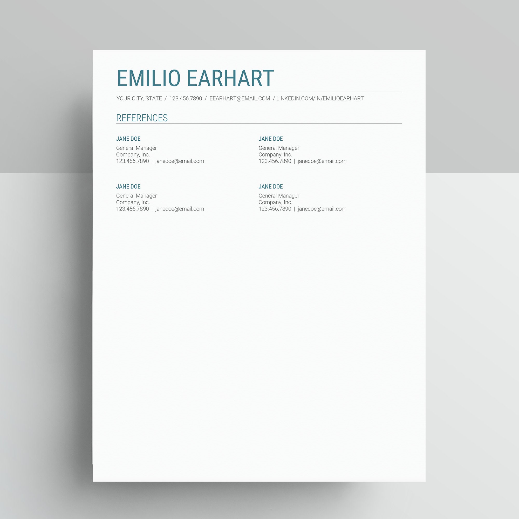 Google Docs Resume Template. Simple Resume Template Google - Etsy