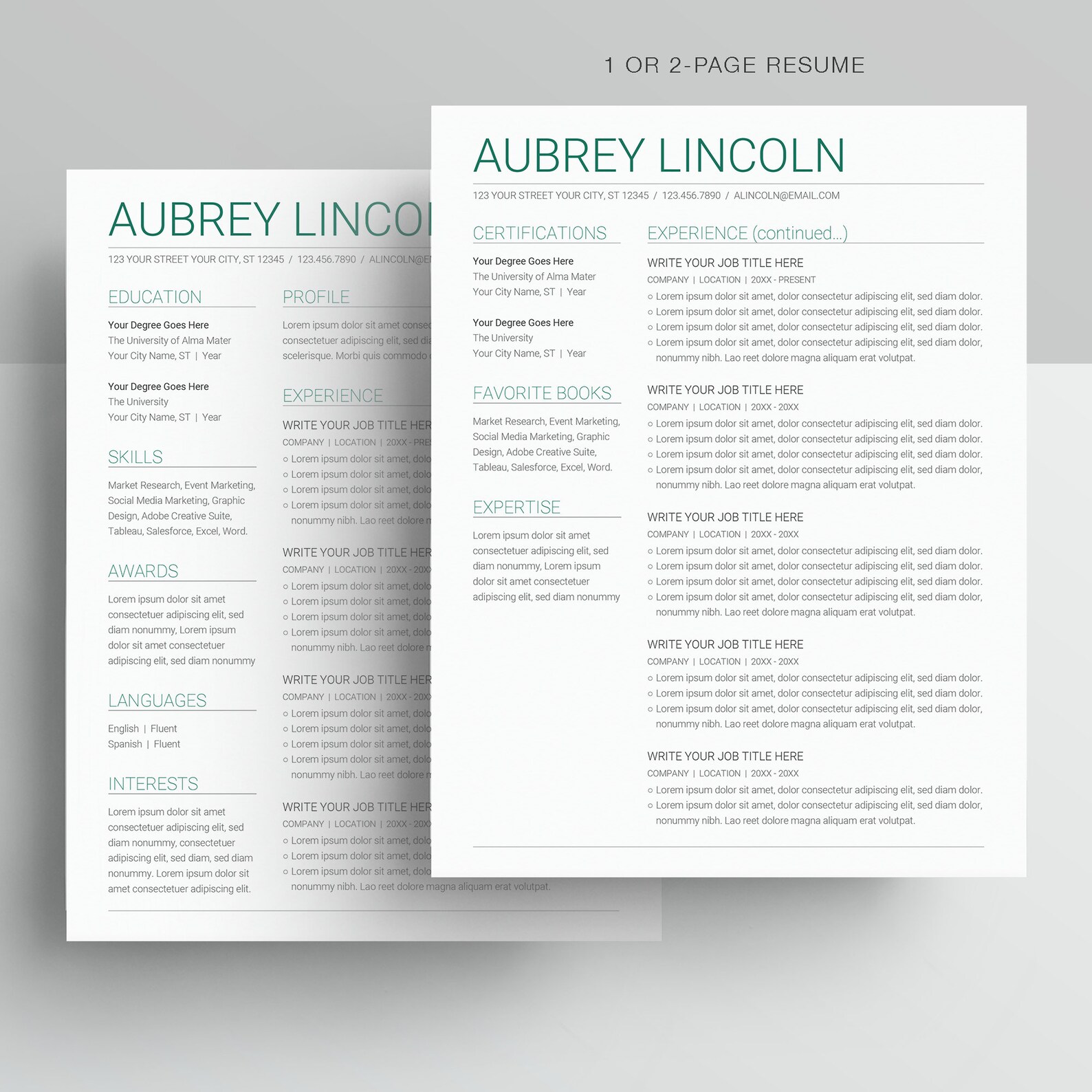 Google Docs Resume Template. Simple Resume Template Google - Etsy