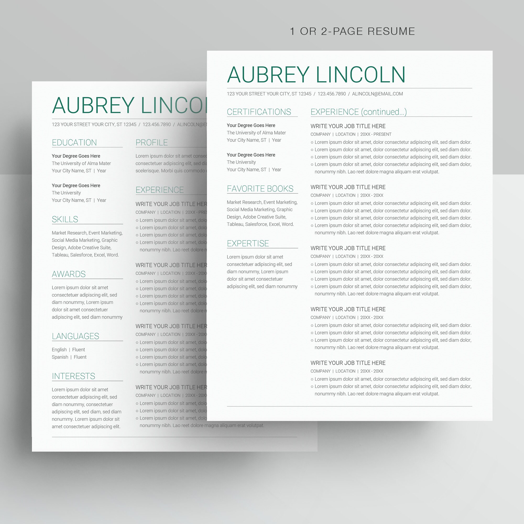 Google Docs Resume Template. Simple Resume Template Google - Etsy