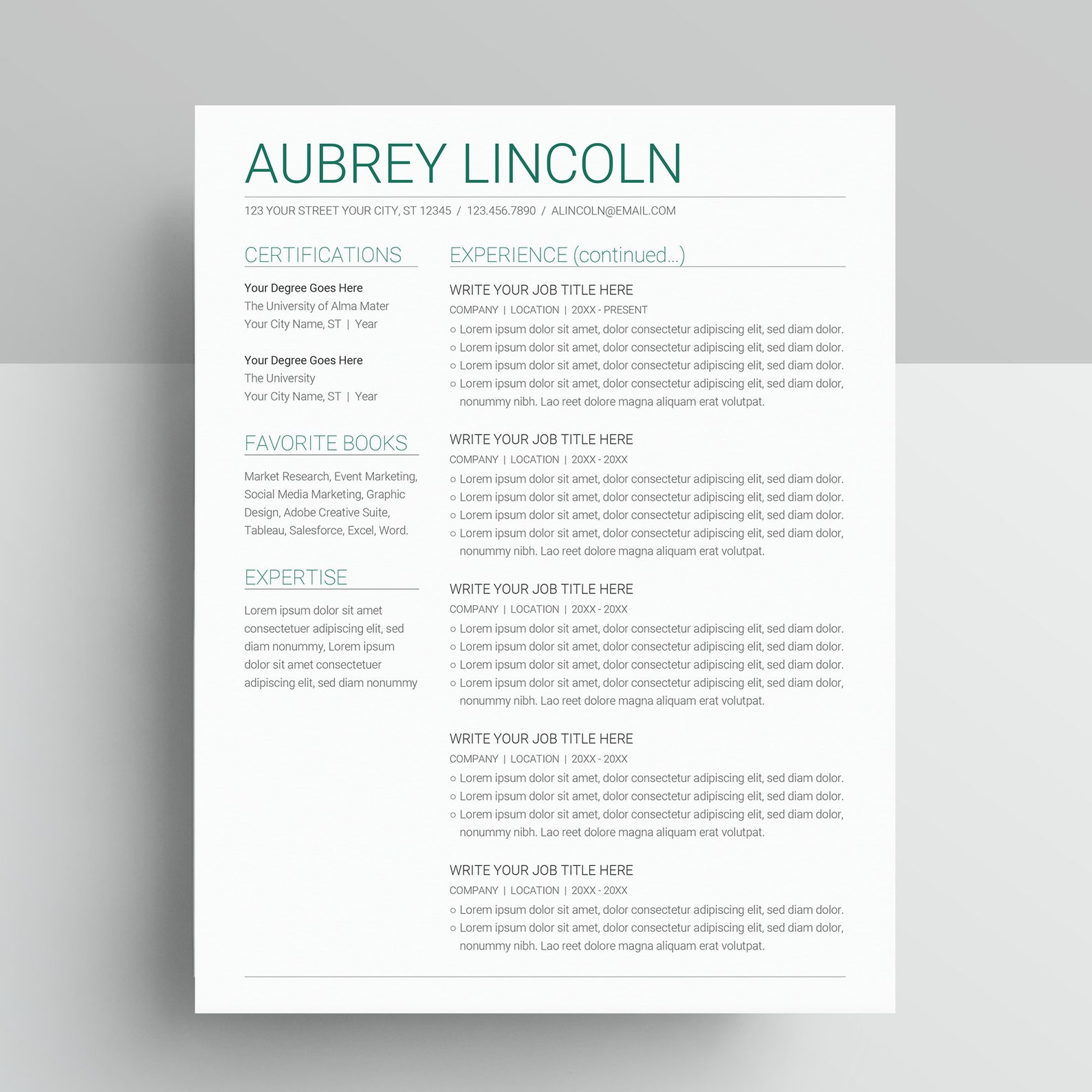 Google Docs Resume Template. Simple Resume Template Google - Etsy
