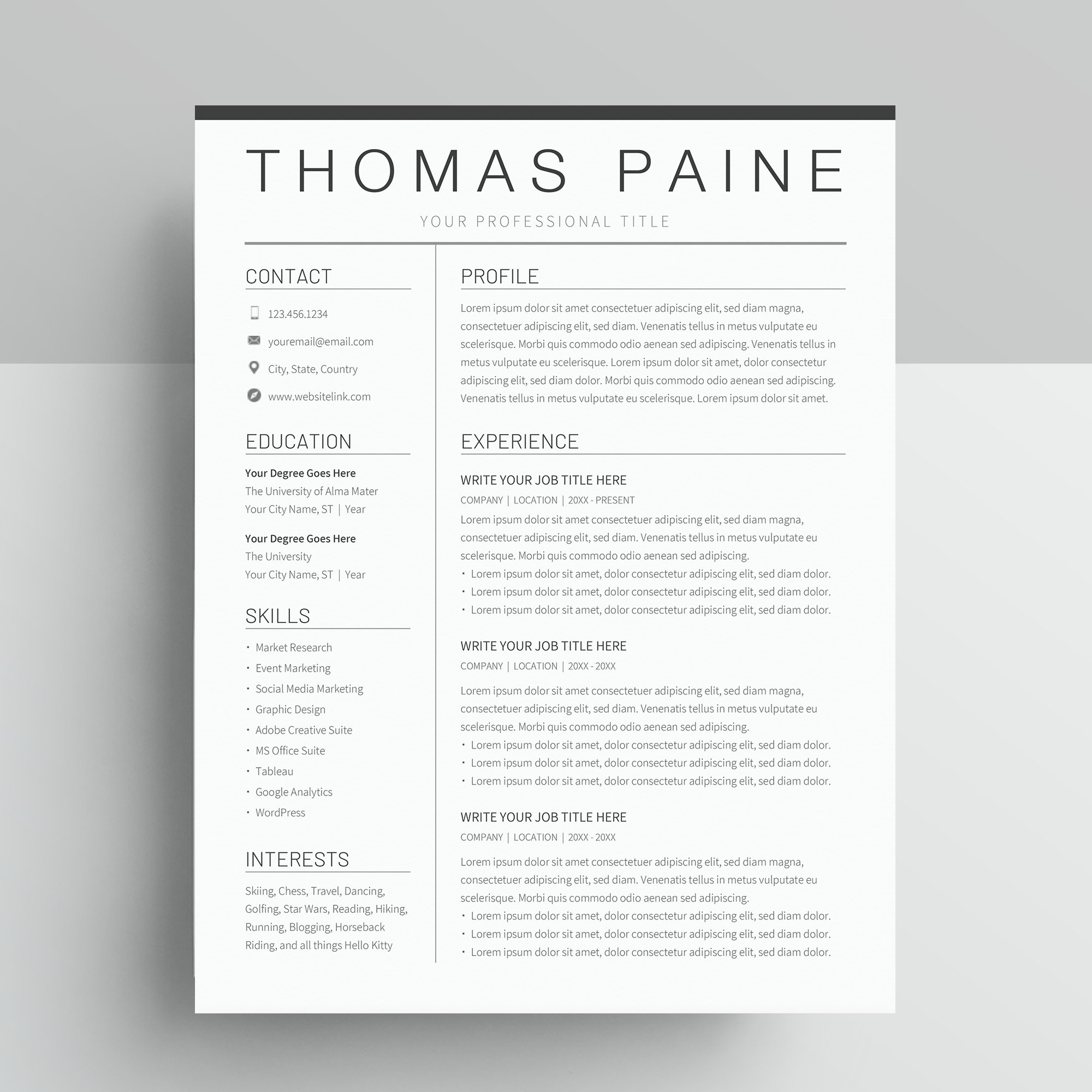 Google Docs Resume Template. Simple Resume Template Google Docs and CV ...
